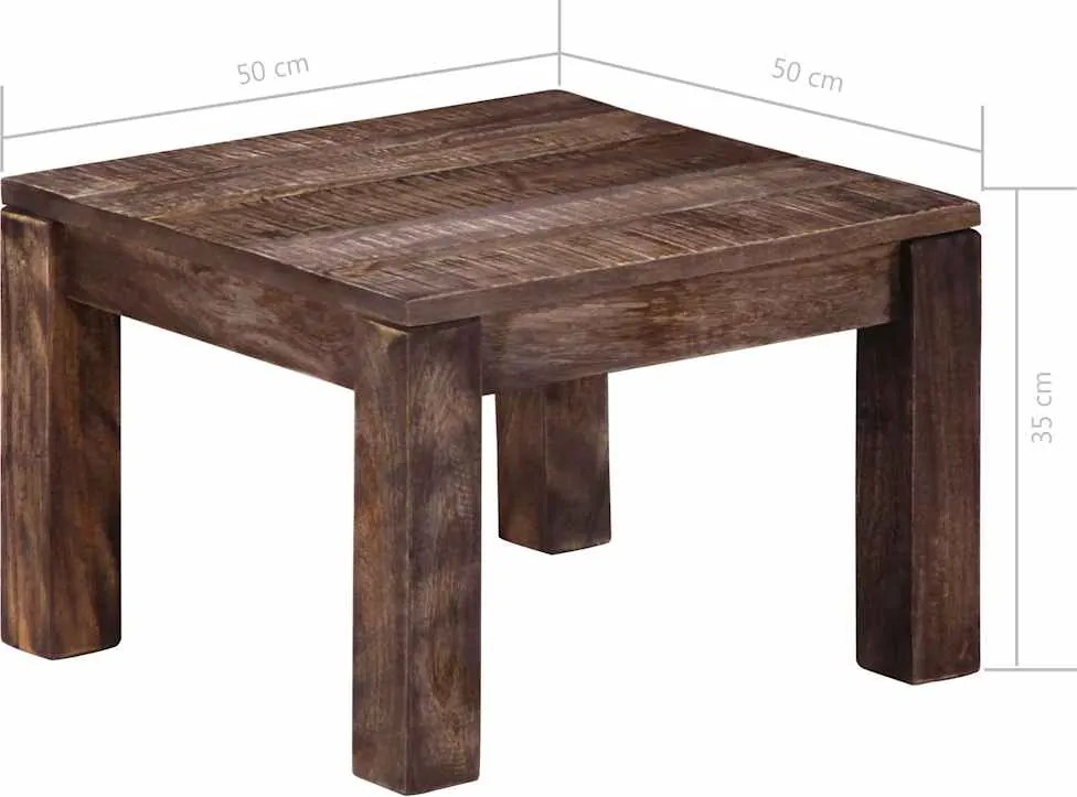 Konferenční stolek 50 x 50 x 35 cm masivní mangovníkové dřevo 247468