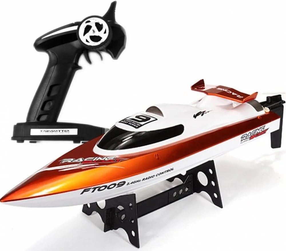 Rc loď kik rc závodní sportovní člun ft-09 2,4 ghz oranžový