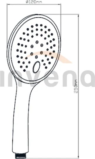 Invena Mykonos Exe, ruční sprchová hlavice 3-funkční, chromová, INV-AS-10-001-C