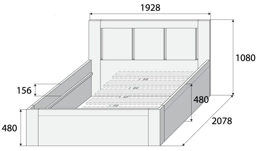Masivní postel RUMBA - Solwo Design Materiál: Dub Cink, Barevne provedení: Olej odstín 104/204, Specifikace: 200x200