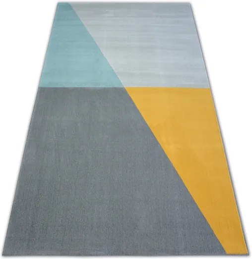 MAXMAX Moderní koberec SCANDI TRAPEZ - šedý zlatý tyrkysový