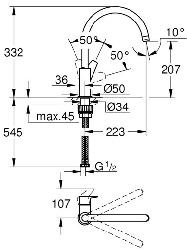 GROHE 31233001 - Dřezová baterie START lesklý chrom