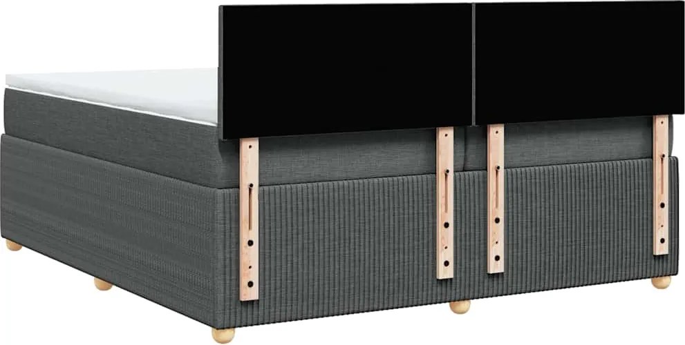 Box spring postel s matrací tmavě šedá 200x200 cm textil 3287557