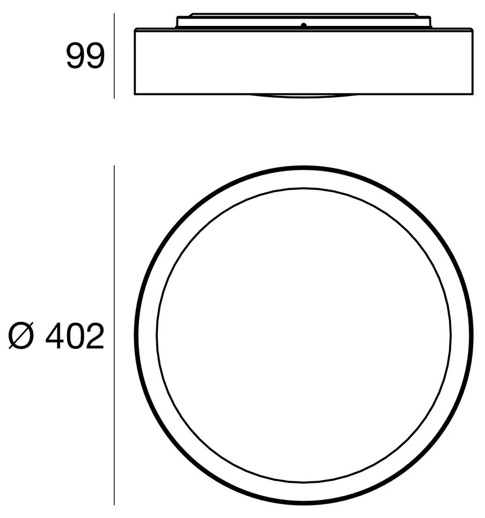 Linea Light 8299 Crew_2, stropní svítidlo s bílým límcem, 22W LED 3000K, prům. 40cm