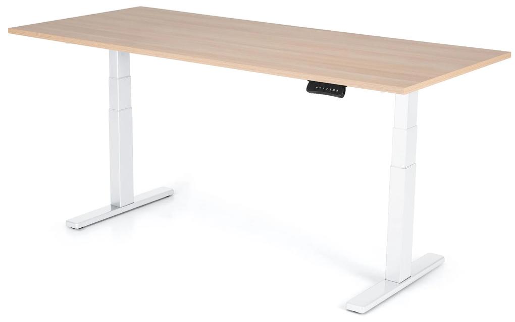 Výškově nastavitelný stůl Liftor 3segmentové nohy premium bílé,   deska 1800 x 800 x 25 mm dub sorano