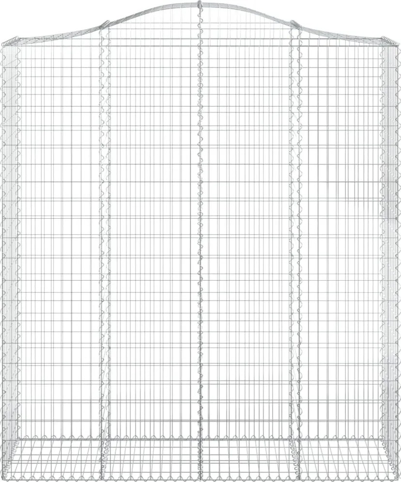 Klenuté gabionové koše 4 ks 200x50x220/240cm pozinkované železo 3145768
