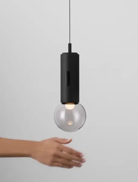 LED stmívatelný černý moderní lustr Chronos