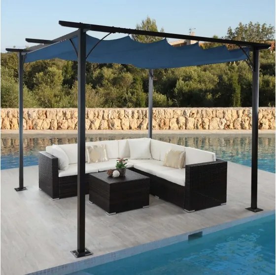 Pergola se stahovací střechou 3x3m WH9976 Dekorhome