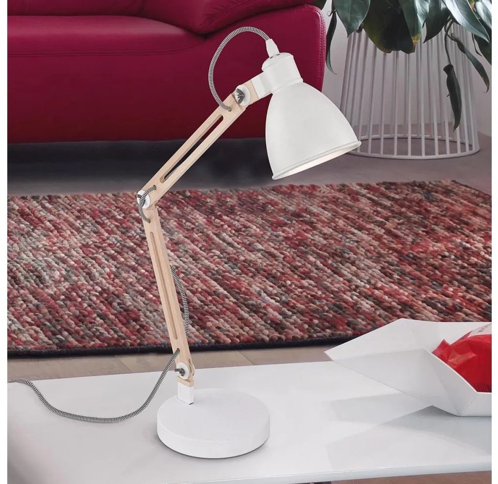 Eglo 901294 - Stolní lampa TORONA 1 1xE14/28W/230V bílá