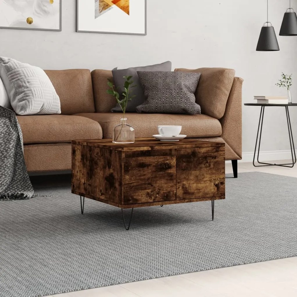 vidaXL Konferenční stolek 55 x 55 x 36,5 cm kompozitní dřevo [830759] Barva: kouřový dub