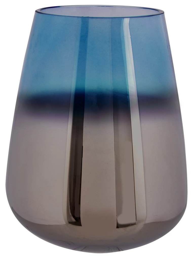 PRESENT TIME Velká modrá skleněná váza Oiled ∅ 19 cm × 23 cm