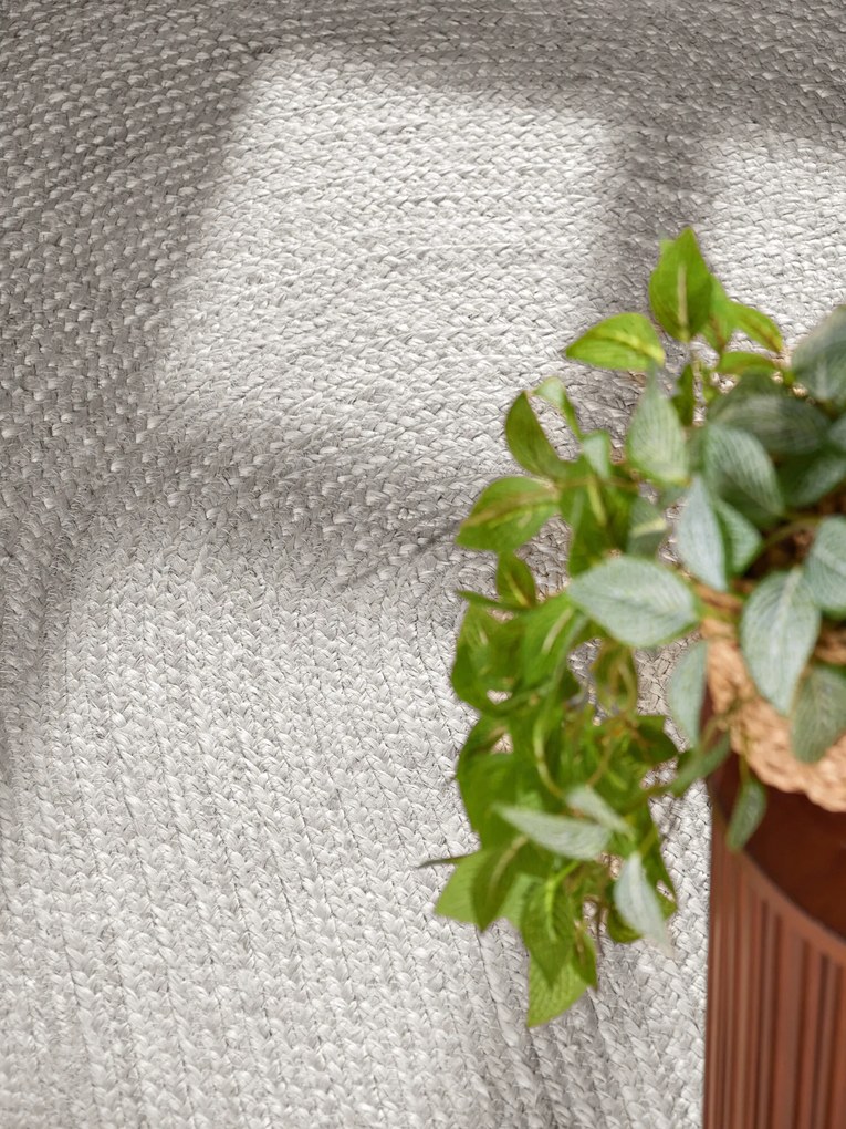 Hanse Home, Kusový koberec Jute Braided 106321 White ovál, 160x230 ovál, bílá, chodba / předsíň