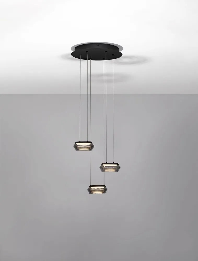 Matně černé skleněné LED stmívatelné závěsné svítidlo ø 35 cm Jailyn – Nova Luce