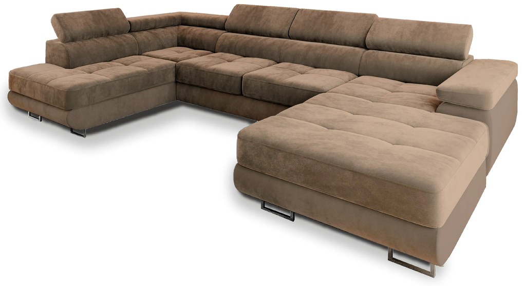 Eka Rohová sedačka KALISI do U, 347 cm Roh pohovky: Pravý roh, Barva látky: Smaragdově zelená (Monolith 37)
