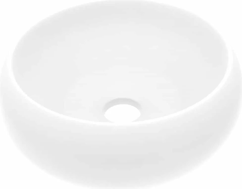 Luxusní umyvadlo kulaté matné bílé 40 x 15 cm keramické 146998