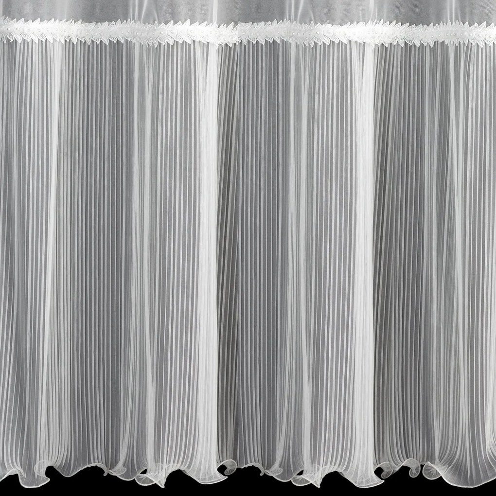 ZÁCLONA NA KROUŽCÍCH HANA 140X250 CM CM BÍLÁ