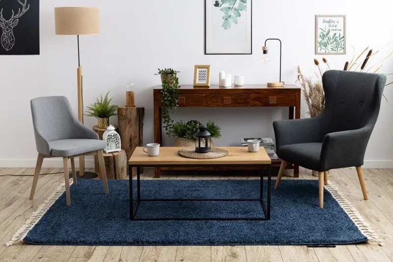 Dywany Łuszczów, Kusový koberec Berber 9000 navy, 200x290, modrá, obývací pokoj