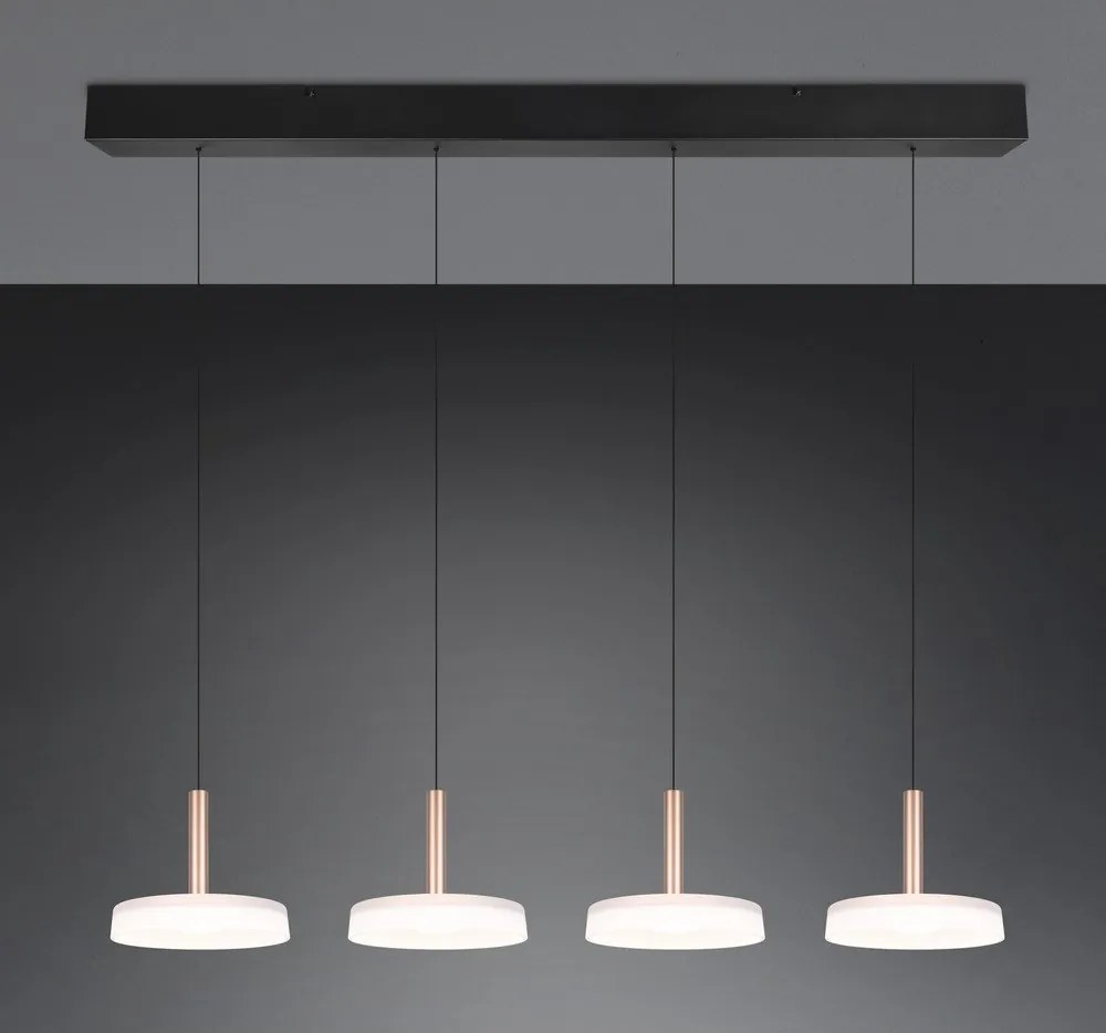 LED stmívatelné závěsné svítidlo v černobílo-zlaté barvě se skleněným stínidlem Celeste – Trio