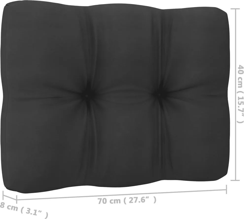 vidaXL 3dílná zahradní sedací souprava podušky masivní borovice [805766] Barva: Černá