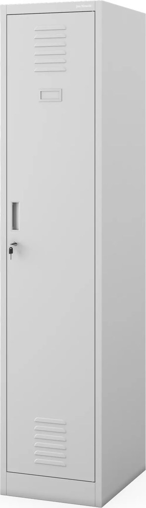 Dvoukomorová šatní skříň pro zaměstnance šedá, 400x1800x500 mm: KACPER 1 Plus