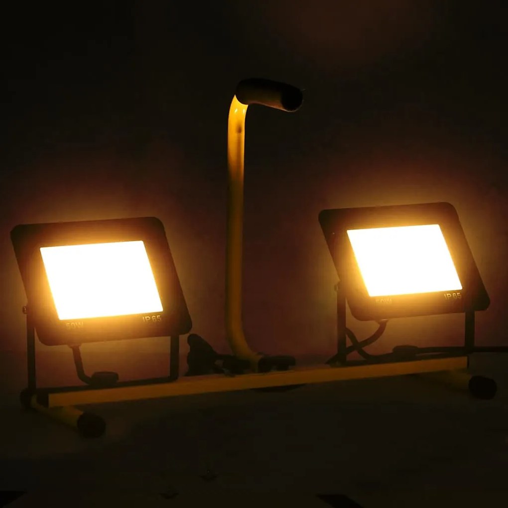 LED reflektor s rukojetí 2 x 50 W teplé bílé světlo 149646