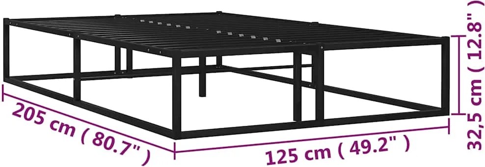 Rám postele černý kov 120 x 200 cm 324787