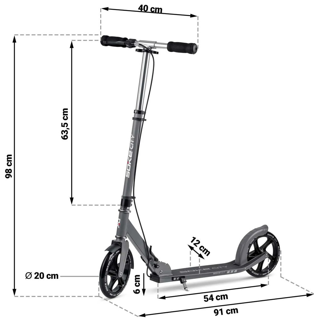 Koloběžka Soke City Gray
