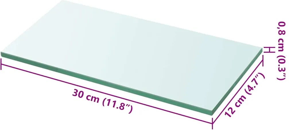 Policová deska sklo čiré 30x12 cm 243807