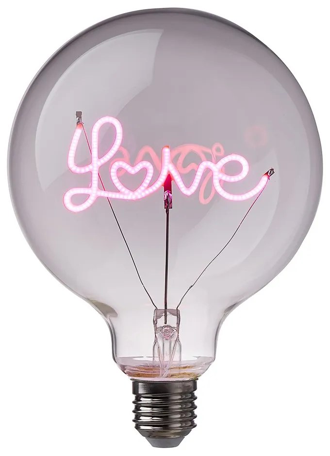 Butlers BRIGHT LIGHT LED Žárovka "Love" - růžová