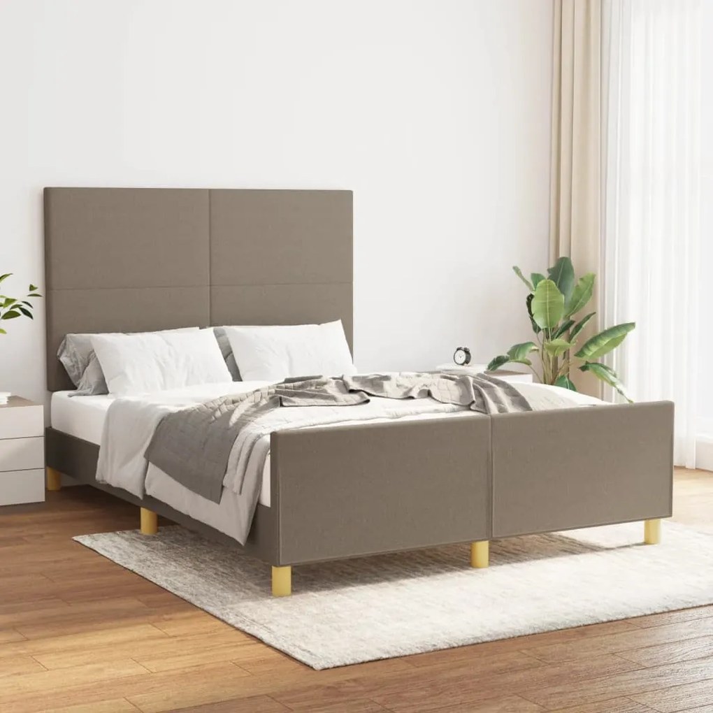 Rám postele bez matrace taupe 140 x 190 cm textil 3124891