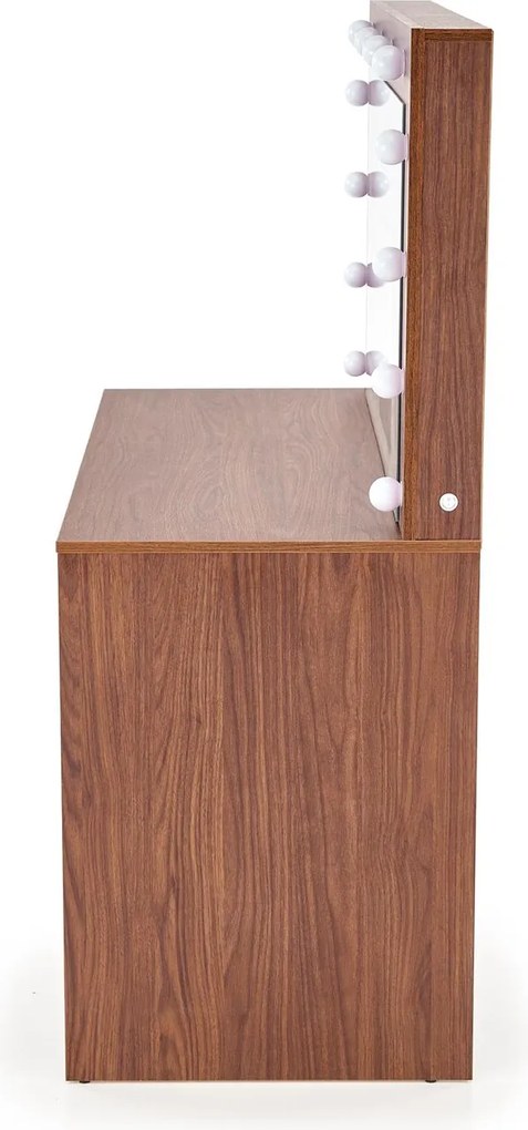 Toaletní stolek HOLLYWOOD 2XL s LED osvětlením 120 cm kašmírový/ořech