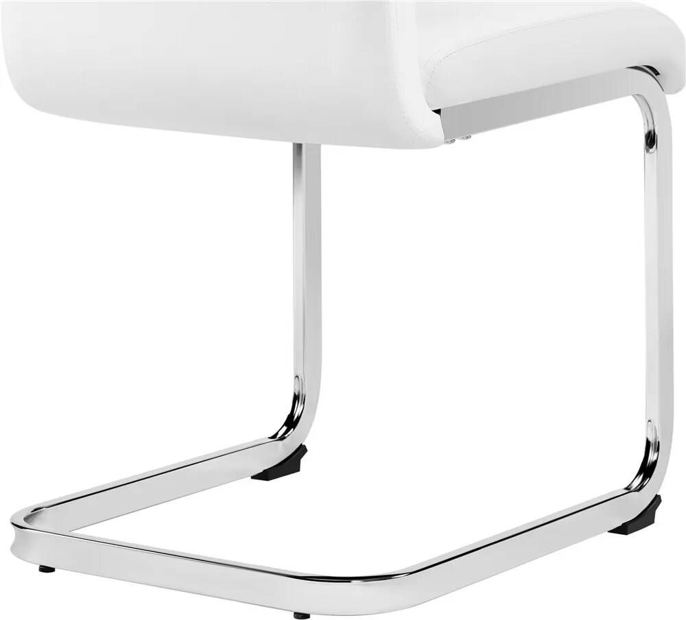 Sada 2 ks – Jídelní židle Yaheetech – bílá, 59 cm (délka) × 40,5 cm (šířka) × 98,5 cm (výška) (266528749816)