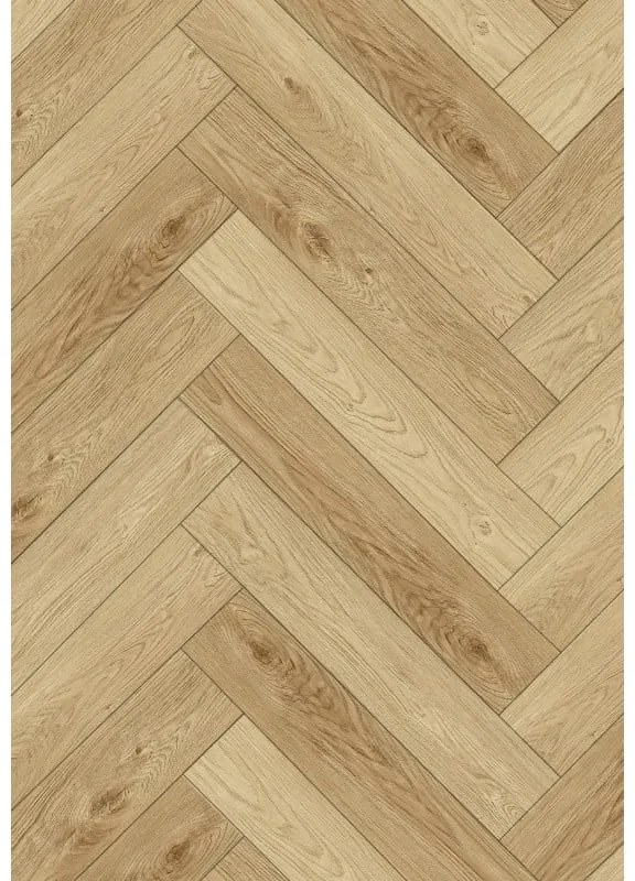 Mexen Anniston vinylové panely chevron 635 x 127 mm SPC 6,5 mm, podložka IPEX 1,5 mm, 4 V-drážka, Dub