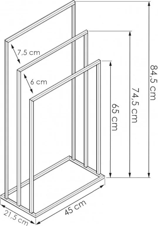 Erga Wieszak na ręczniki stojący do łazienki czarny 3 ramiona - Yoka