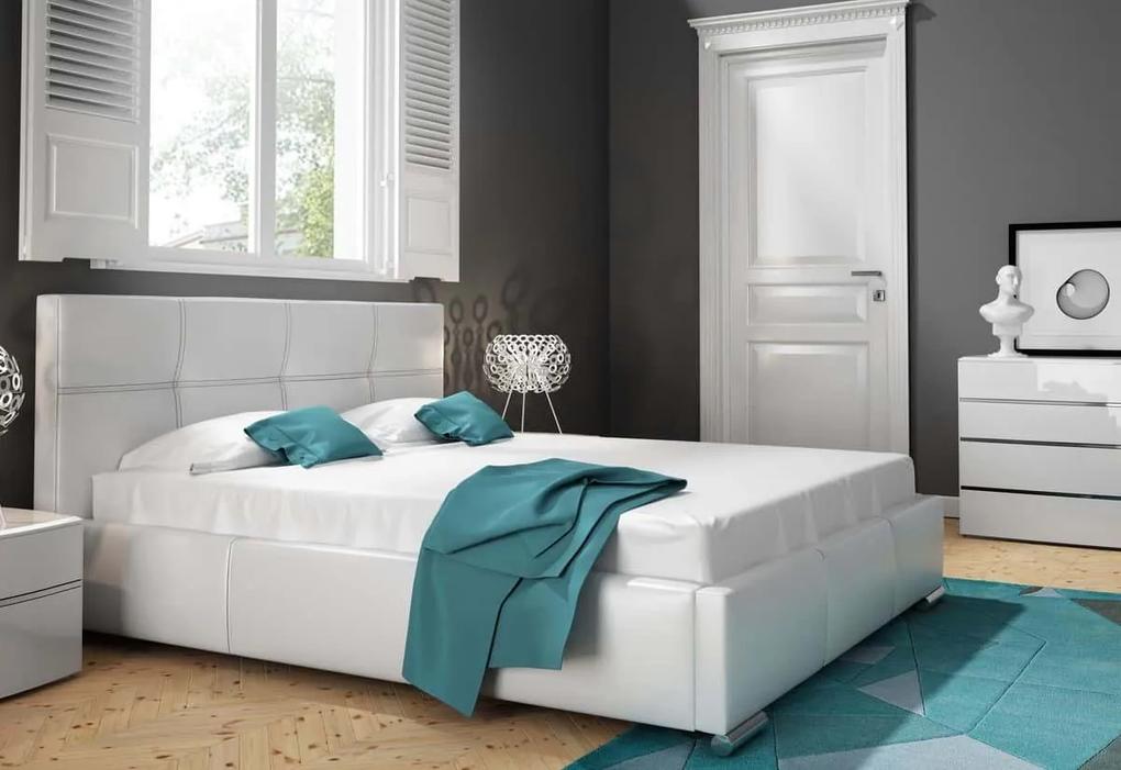 Čalouněná postel BUKY + matrace DE LUX, 140x200, madryt 128