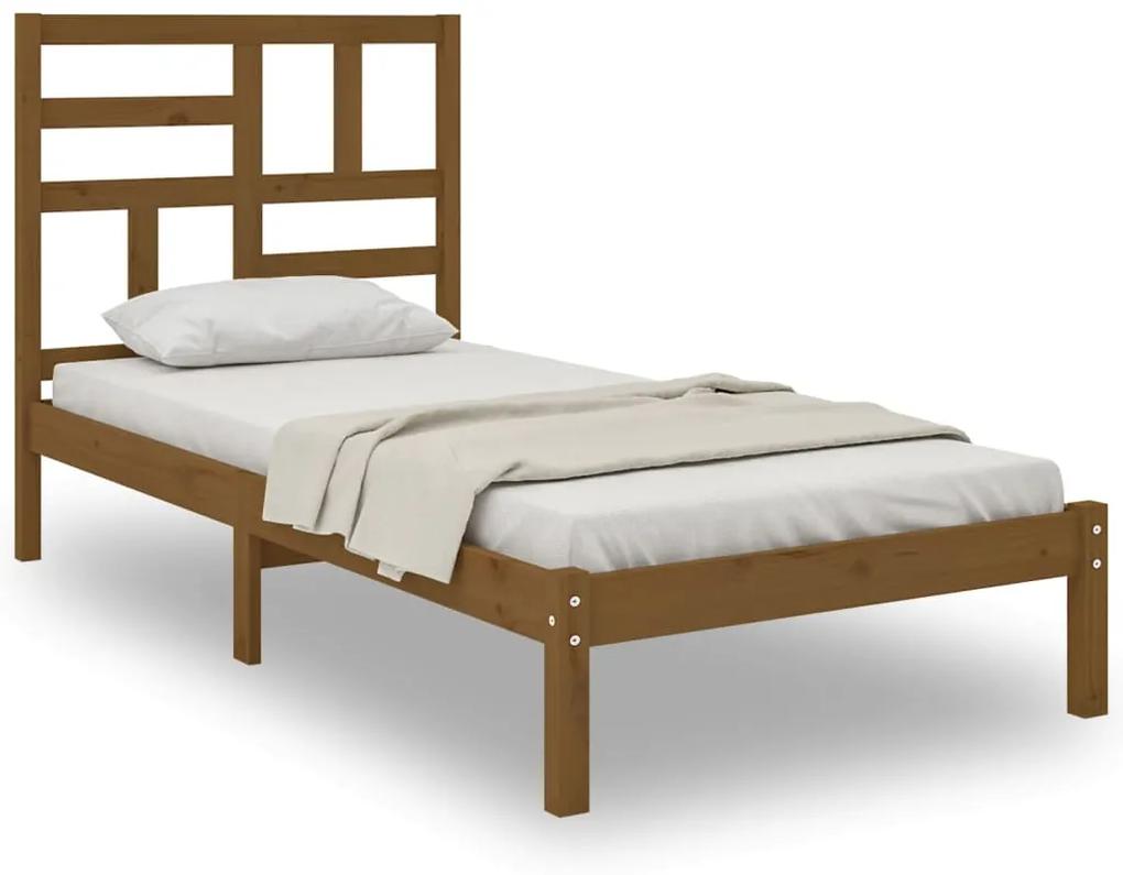Rám postele medově hnědý masivní dřevo 100 x 200 cm,  3105943 HangarStore.cz