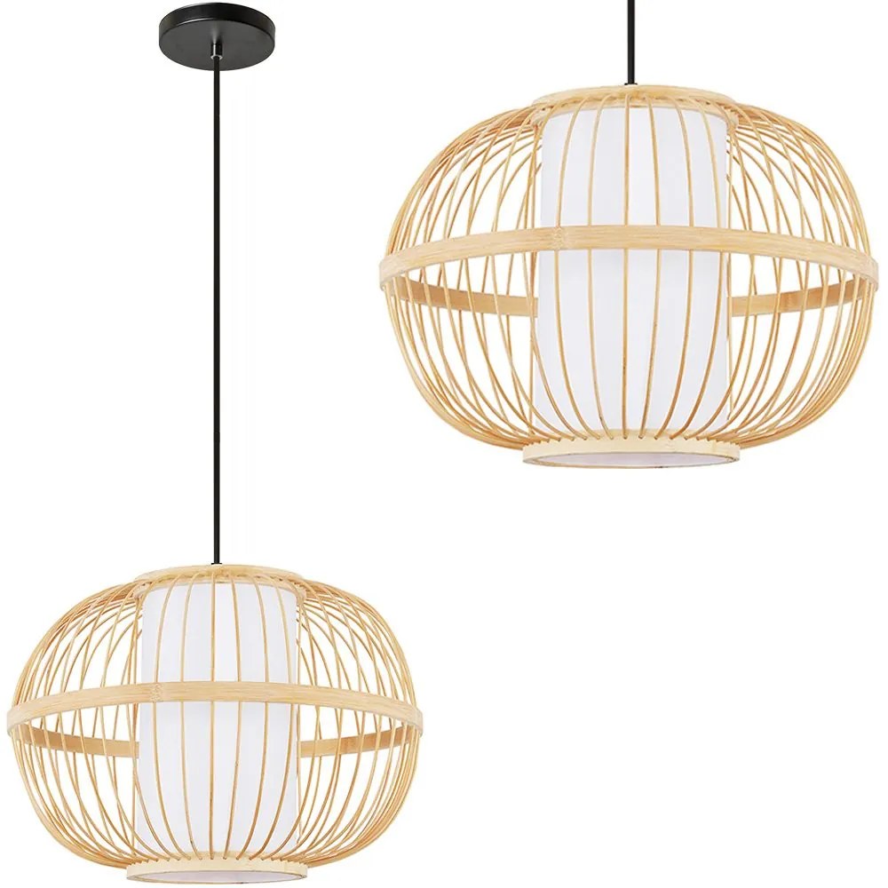 Toolight Natural, závěsné stropní svítidlo 1xE27 APP1631-1CP, přírodní hnědá, OSW-05104