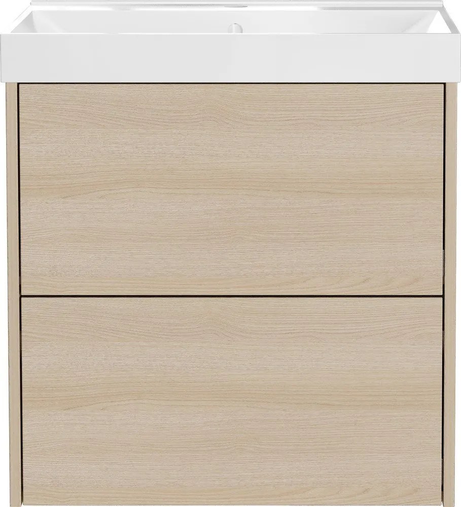 Závěsná skříňka pod umyvadlo v dekoru dubu v přírodní barvě 61x65 cm Bodera – Germania
