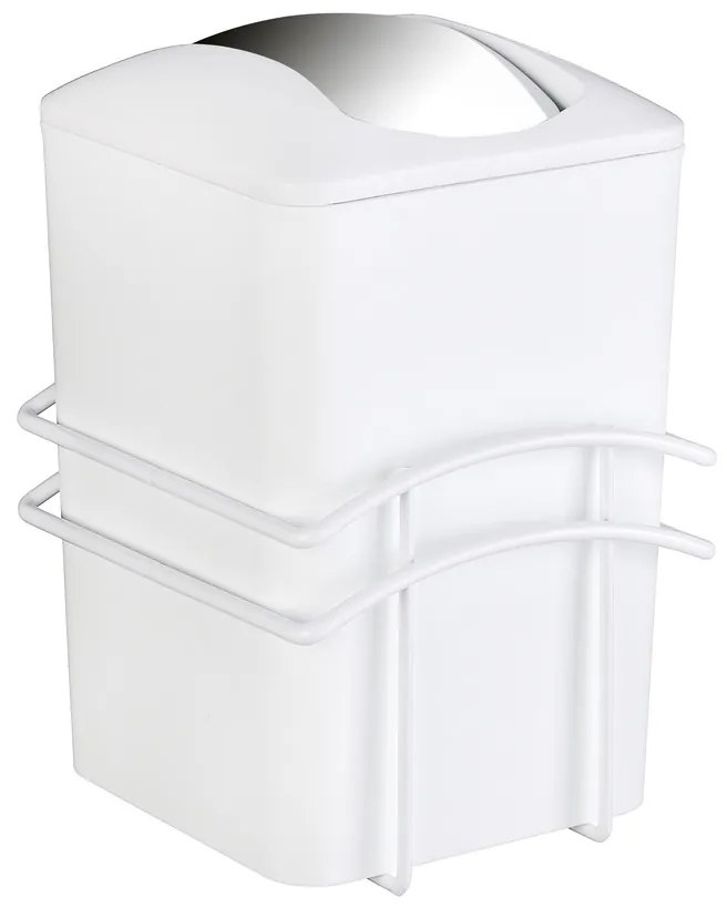 Koupelnový odpadkový koš CLASSIC PLUS, Swing Bin, 14x22x18 cm, kov, WENKO