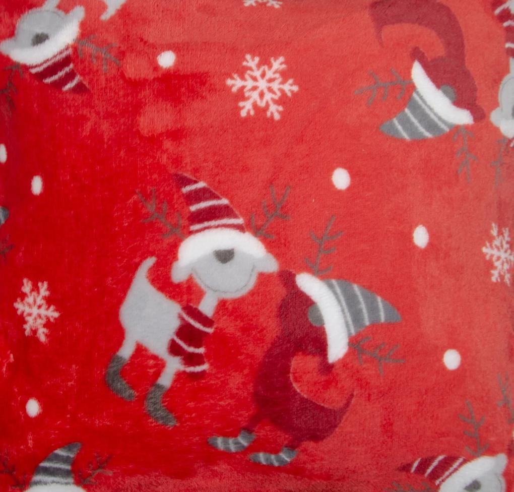 Vánoční deka z mikrovlákna FESTIVE VIBES červená 130x170 cm