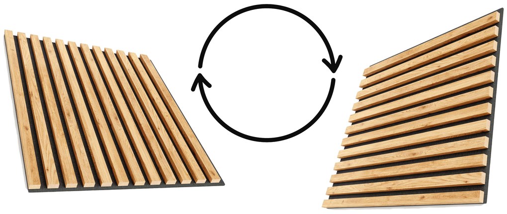 Lameo Akustický panel 3D na filcu - přírodní dub 60x60cm