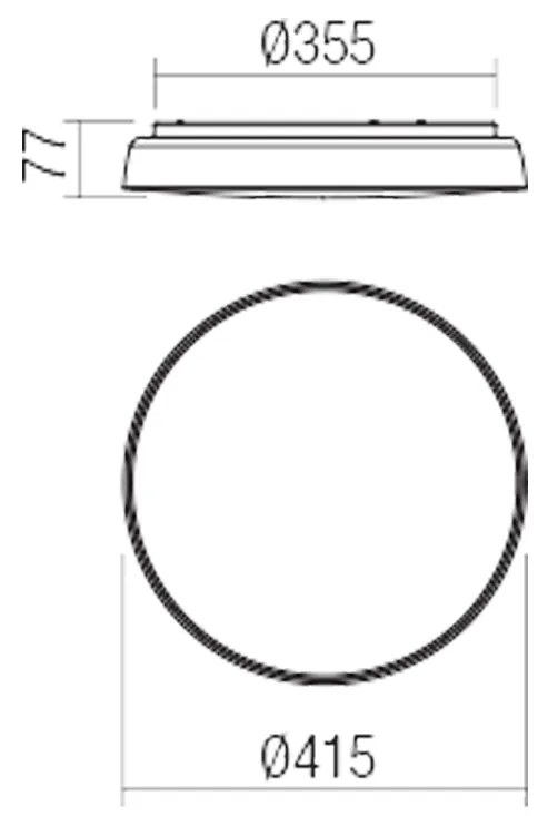 Redo 01-1680 stropní LED svítidlo Erie matně černé, 24W, 3000K, ø41cm