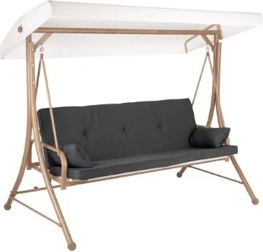 JU Zahradní houpačka pro 3 osoby, rozměry 230 x 136 x 188 cm, sklopné opěradlo