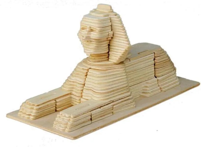 Woodcraft dřevěné 3D puzzle - skládačka Sfinga, 12 x 22,5 x 10 cm