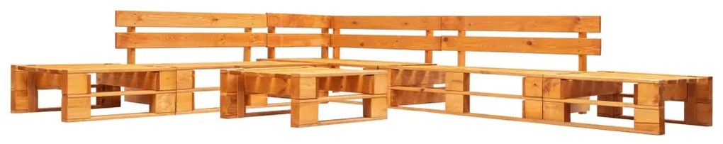 6dílná zahradní sedací souprava z palet dřevo medově hnědá 277461
