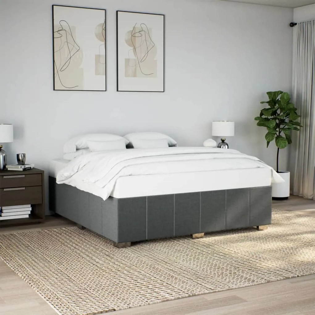 Rám postele bez matrace tmavě šedý 180 x 200 cm textil 3284854