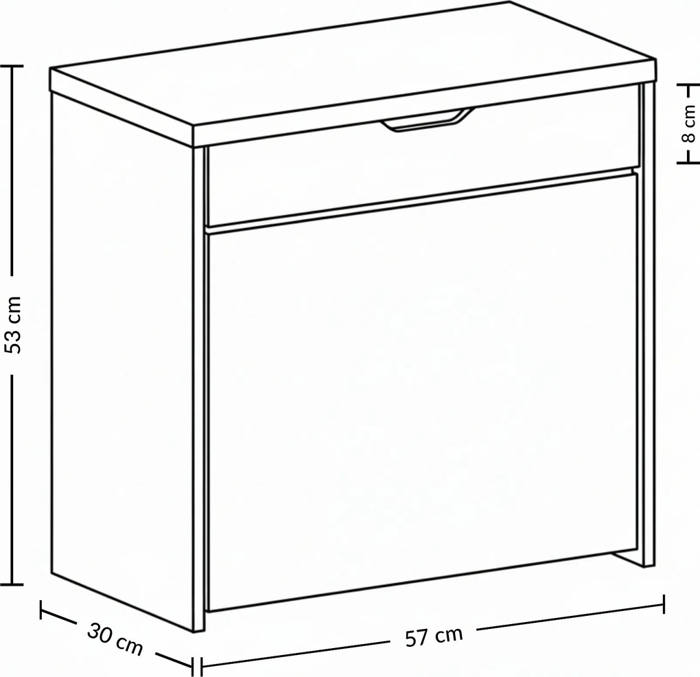 Botník černý se sedákem a výsuvnými policemi VAULT , 57 x 30 x 53 cm