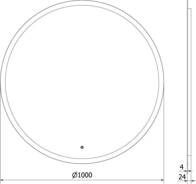Mexen Oro kulaté podsvícené koupelnové zrcadlo, 100 cm, LED 6000K, proti zamlžení - 9824-100-100-611-00