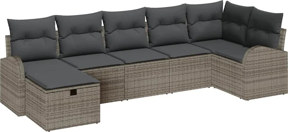Set pohovek 7 ks Šedá polyratan 3359098