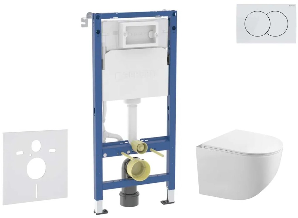 Geberit Duofix - Set předstěnové instalace, klozetu Gaia a sedátka softclose, tlačítko Delta01, alpská bílá SANI11CA3120B